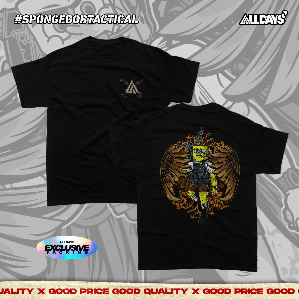 Jual ALLDAYS - Baju Kaos Atasan Pria Tactical Spongebob | Shopee Indonesia