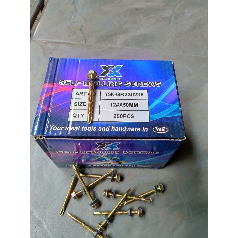 Jual baut rofing 5cm Malibu PAT 12 x 50 baut atap spandek 1box | Shopee ...