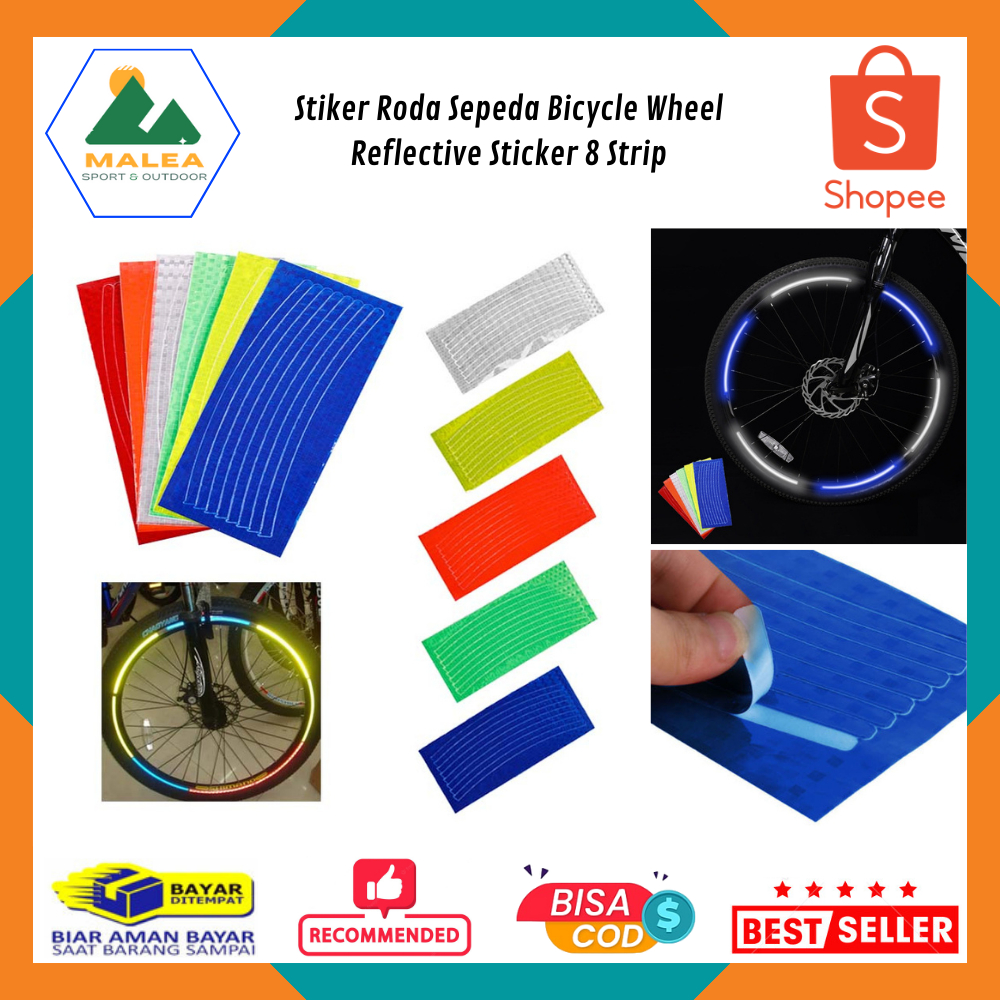 Jual Stiker Roda Sepeda Bicycle Wheel Reflective Sticker 8 Strip ...