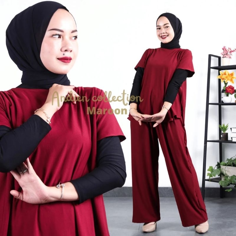 Jual Stelan wanita Almira/stelan kekinian/stelan wanita over size (Muat ...
