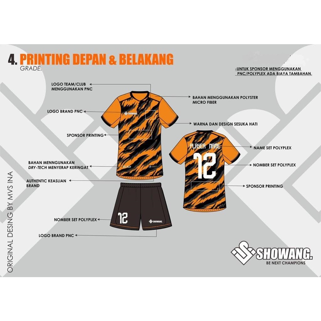 Jual Custom Desain Jersey Kaos Baju Celana Bola Futsal Basket Badminton Tenis Voli Sepeda ...