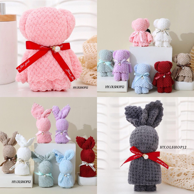Jual [HY.OLSHOP12] Handuk Wajah Bear & Rabbit Handuk Lap Muka Tangan ...