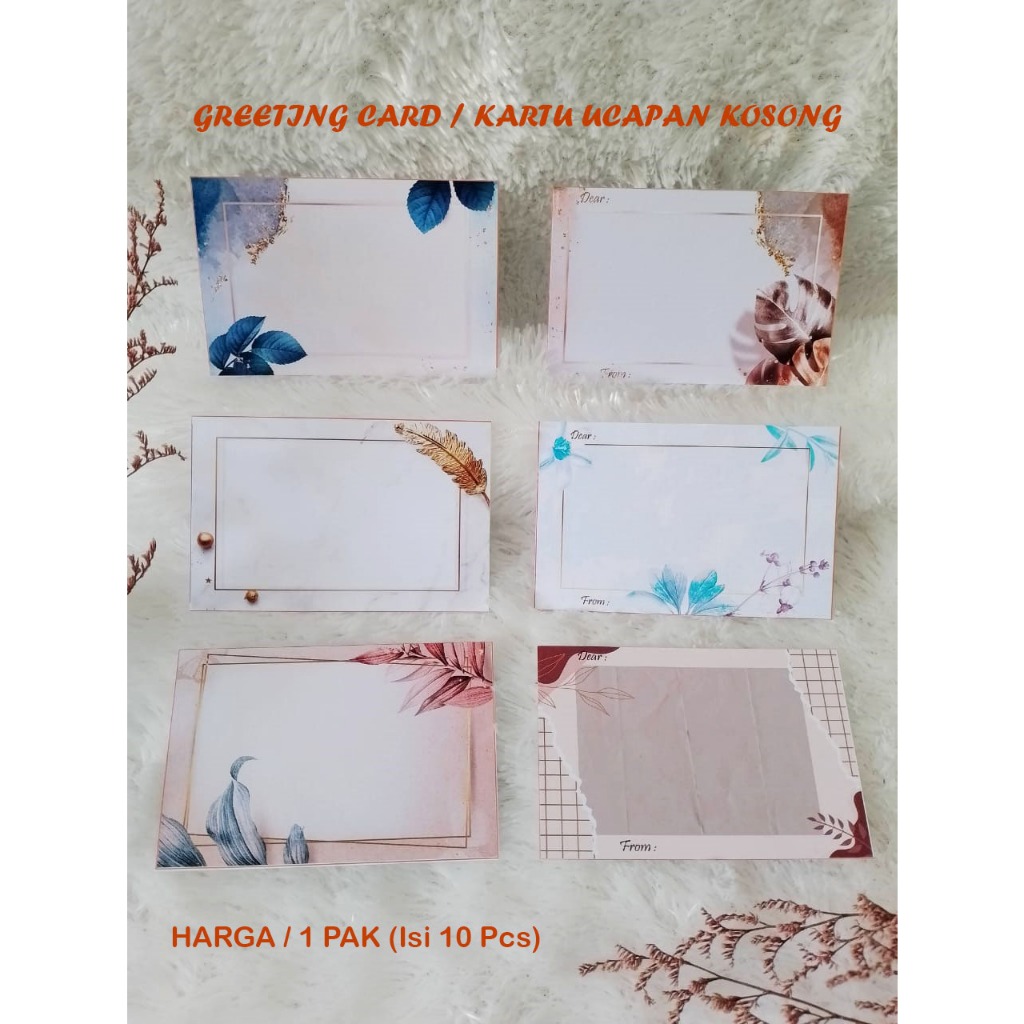 Jual Kartu Ucapan Kosong/Blank Greeting Card/Gift Card Aestetik Harga 1 ...