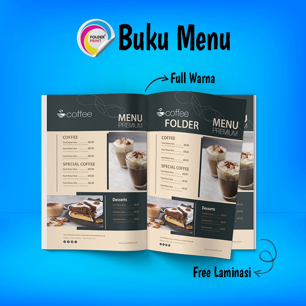 Jual Cetak Buku Menu Makanan Minuman Cafe Custom | Shopee Indonesia