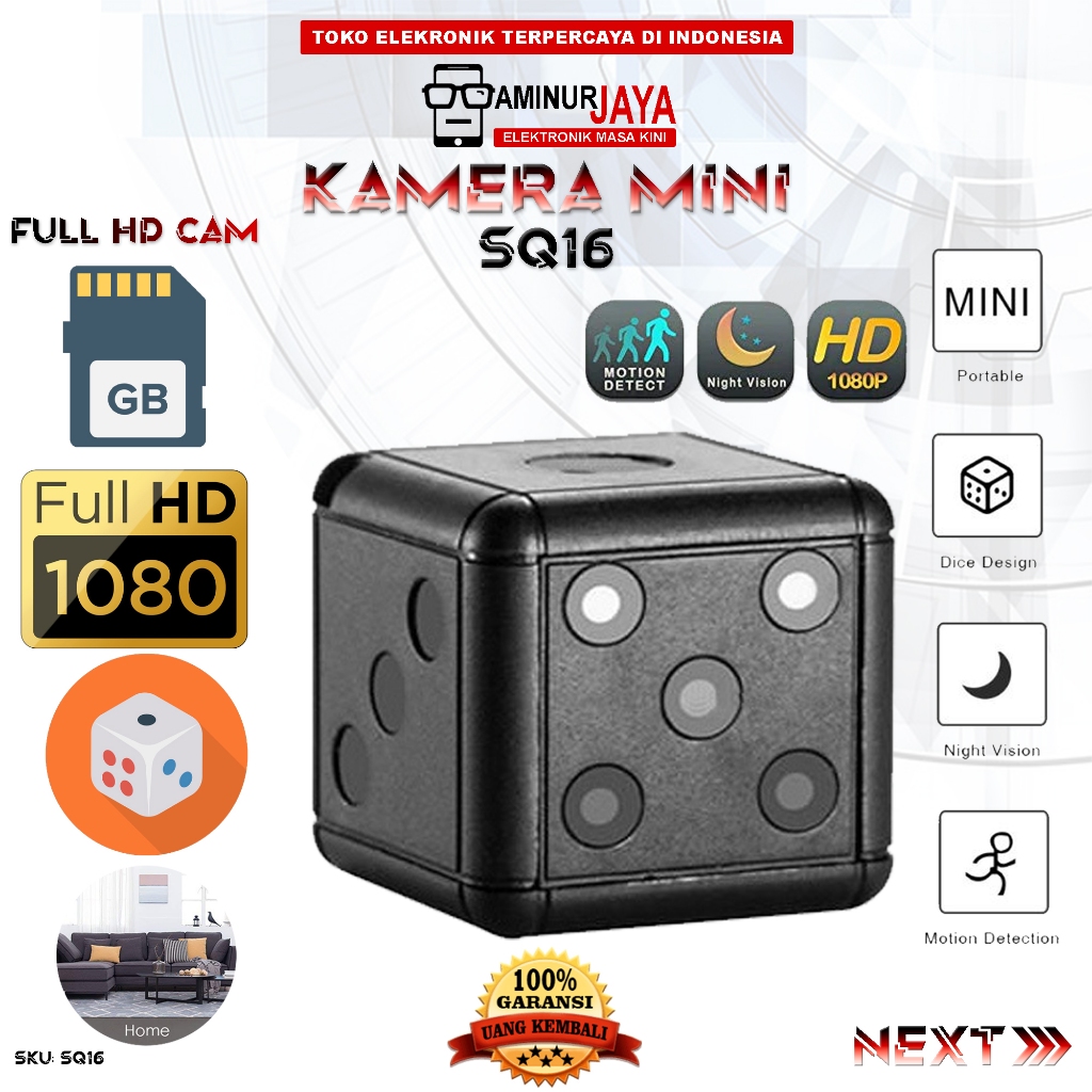 Jual Spy IP Camera Kecil Unik Model Dadu SQ16 Kamera Full HD 1080P ...