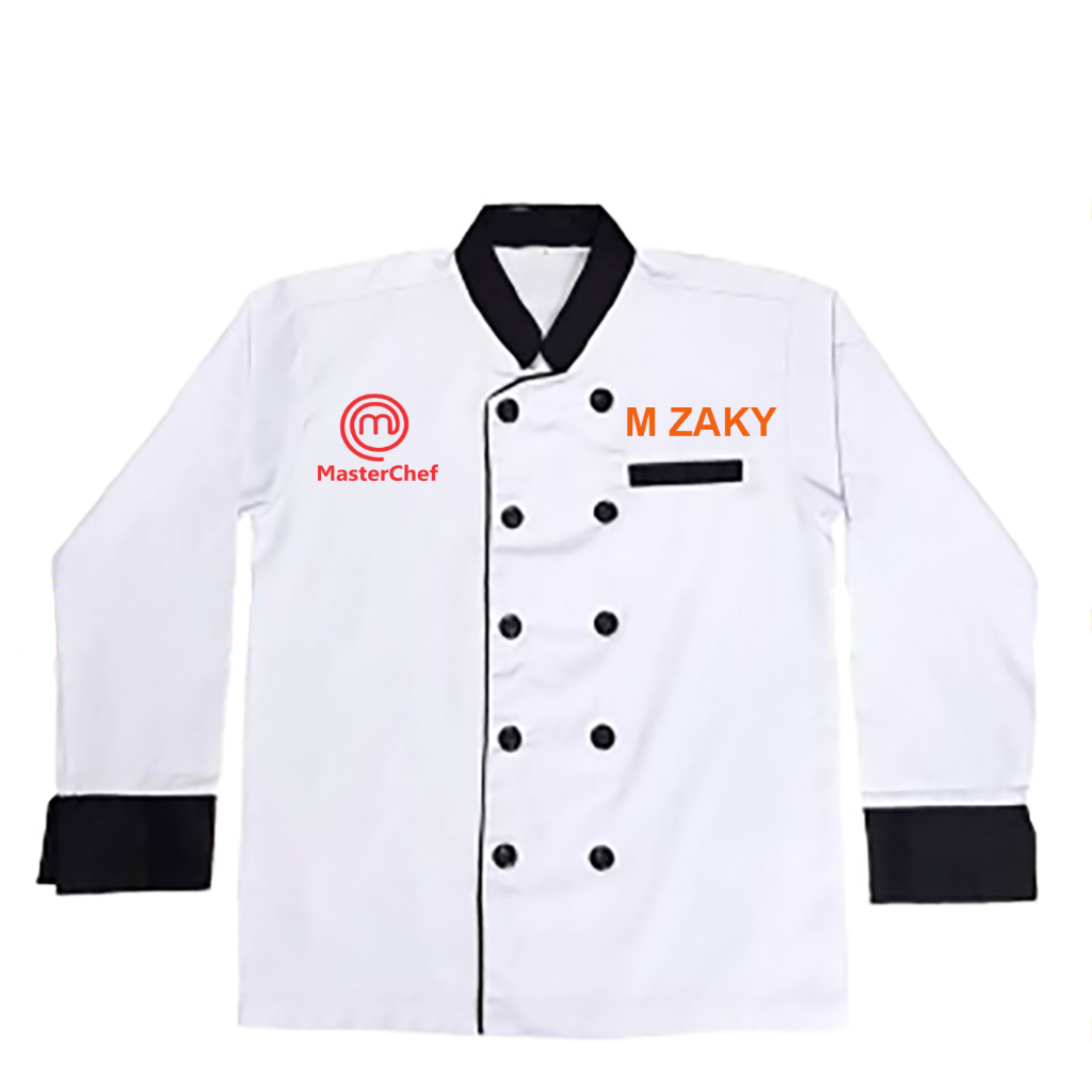 Jual Baju Koki Masterchef Baju Chef Master Chef Lengan panjang Logo ...