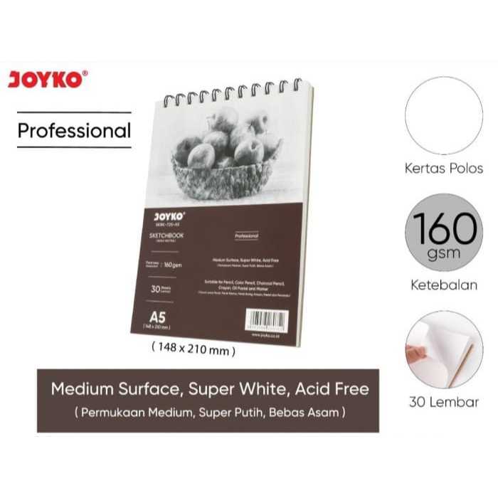 Jual [100%ORI/REAL pict] Buku Sketsa Gambar / Sketch Book / Tebal 160 gsm - merk Joyko ukuran A5 ...