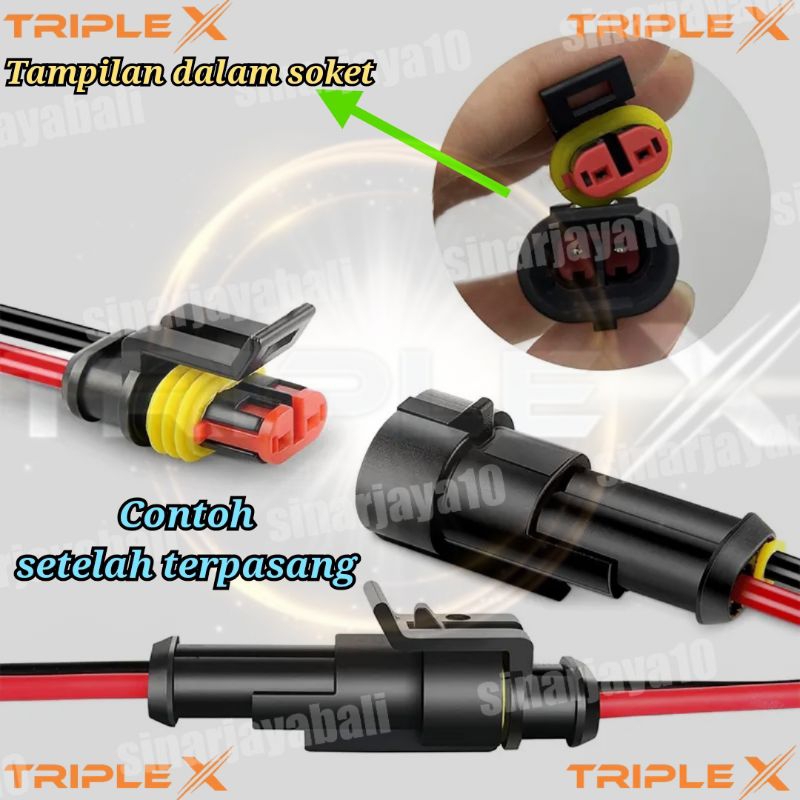 Jual soket kabel motor waterproof 1pin 2pin 3pin 4pin 5pin 6pin 1 2 3 4 ...