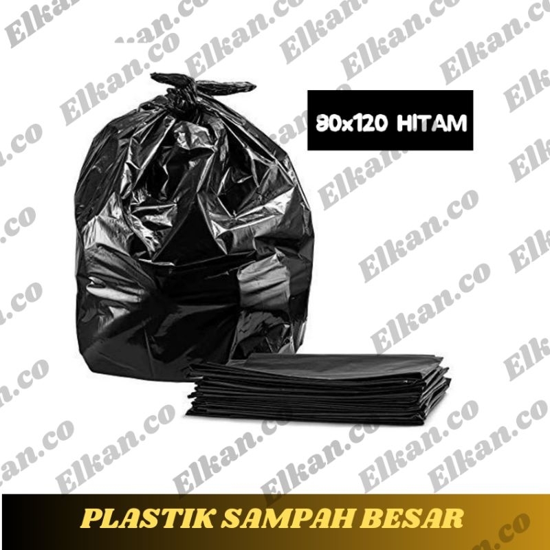 Jual 1PCS KANTONG PLASTIK SAMPAH HITAM BESAR JUMBO UKURAN 60X100 CM DAN 80X120 CM | Shopee Indonesia