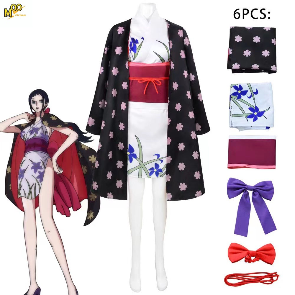 Jual ONE PIECE cosplay costume Nico Robin cosplay Set and wig Robin ...