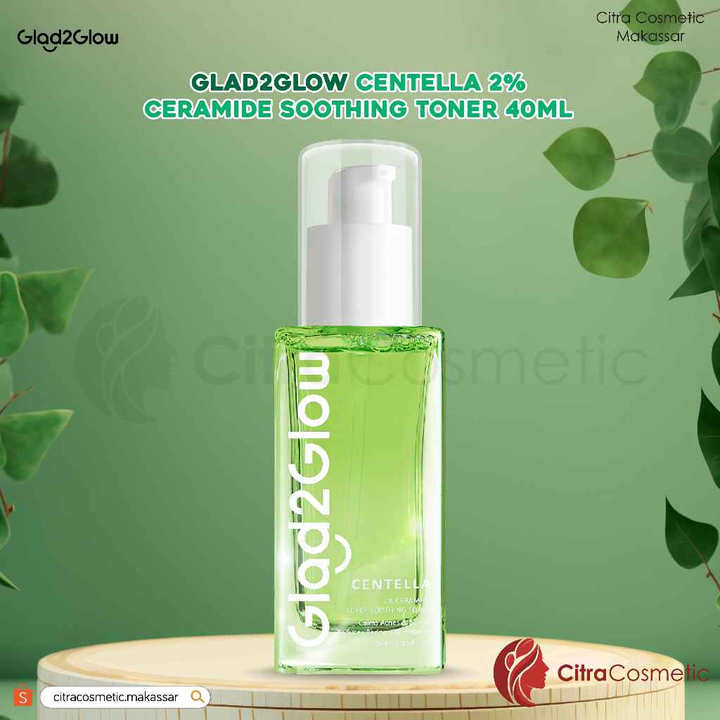 Jual ️CitraCosmetic ️ Glad2Glow 2% Centella Ceramide Super Soothing Acne Toner 40 Ml | Shopee ...