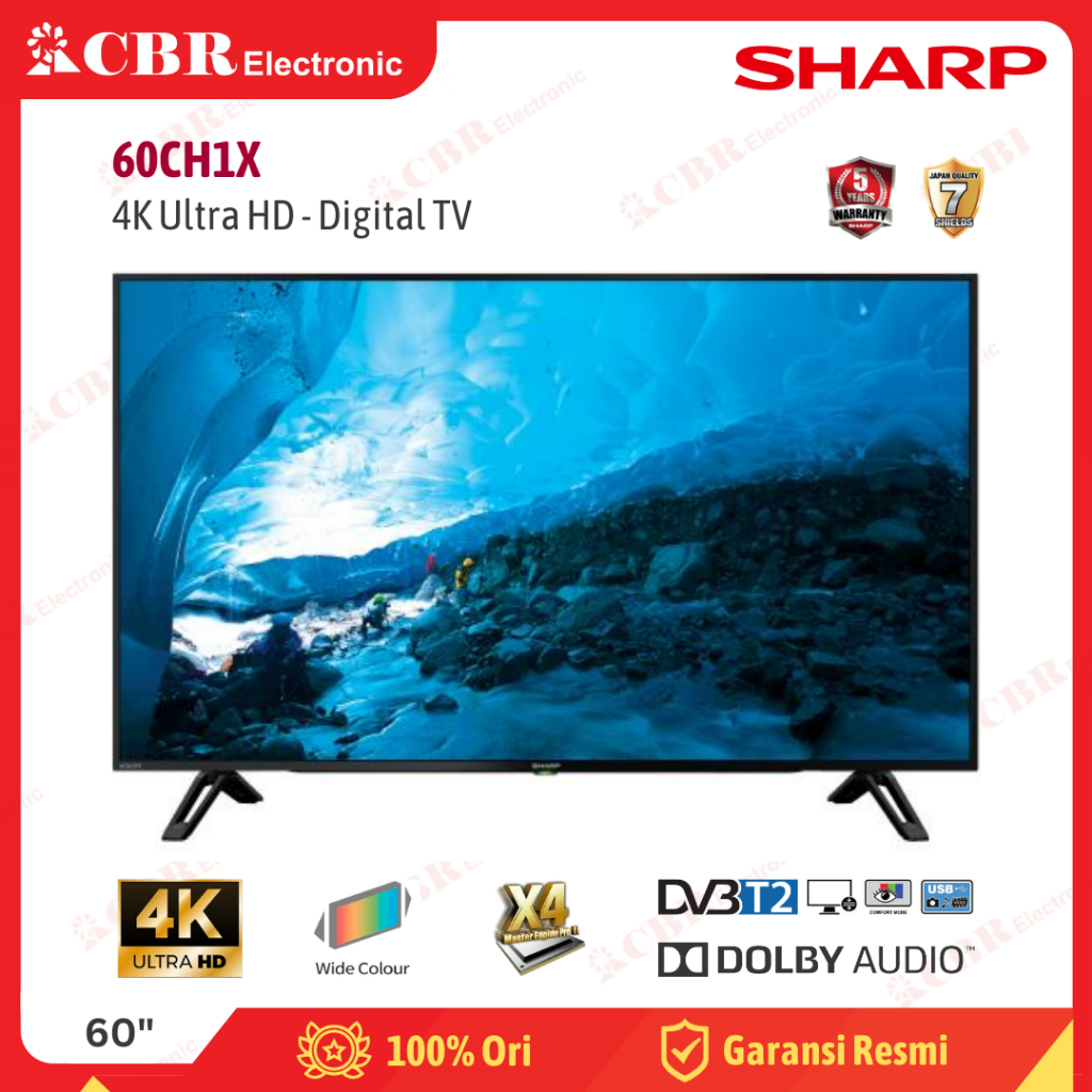 Jual TV SHARP 60 Inch LED 60CH1X (4K UHD) | Shopee Indonesia
