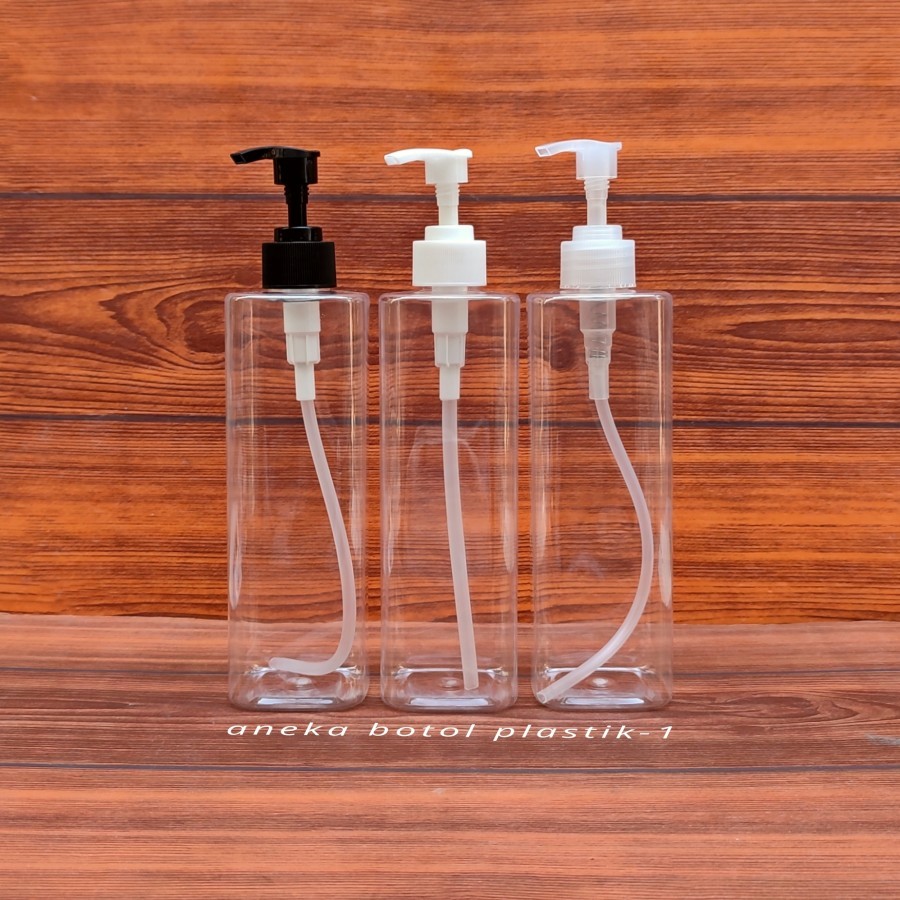 Jual BOTOL PUMP 500ML CLEAR / BOTOL KEMASAN SABUN CAIR 500ML KOTAK PET CLEAR / BOTOL PLASTIK ...