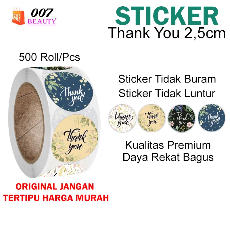 Jual Design Baru - Label Makanan Roll Sticker Thank You 500 PCS Import ...