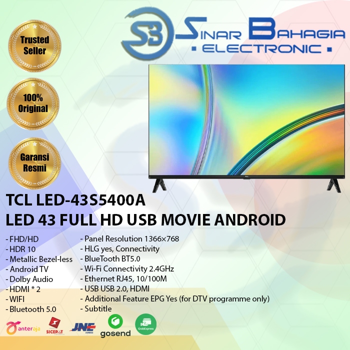 Jual TCL LED-43S5400A LED 43 FULL HD USB MOVIE ANDROID (NEW) (KHUSUS ...