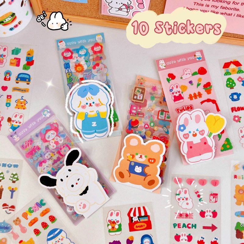 Jual STIKER LUCU KARAKTER STIKER VIRAL ISI 10PCS ANTI AIR | Shopee ...