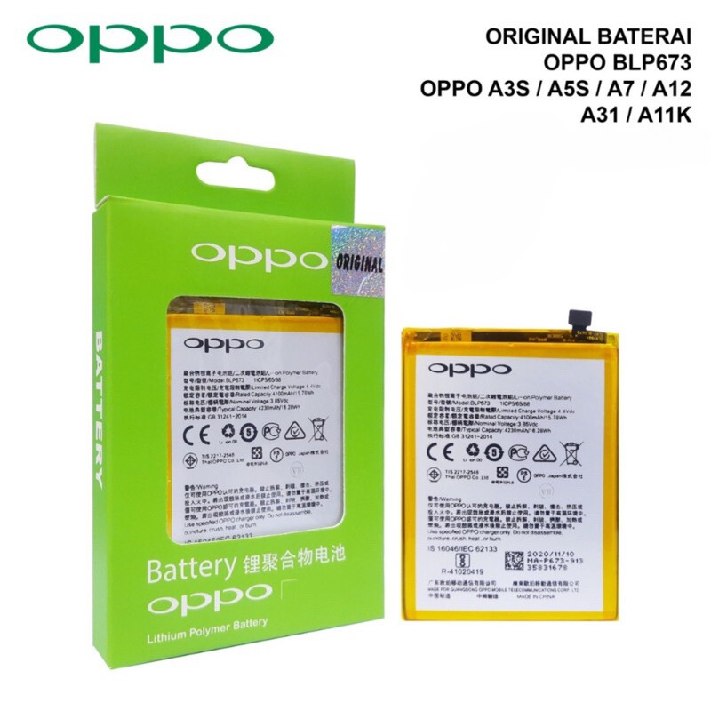 Jual BATERAI OPPO BLP673 OPPO A3S A5S A7 A12 A31 A11 C1 BATRE BLP 673 ...