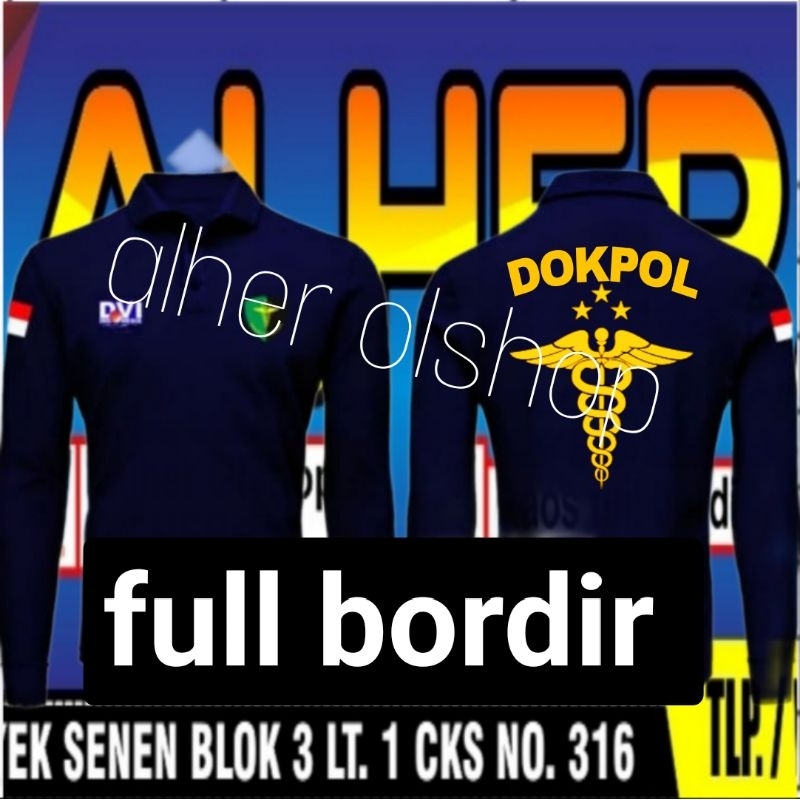 Jual Kaos DOKPOL full bordir kaos polo katun DOKPOL kaos polo shirt ...