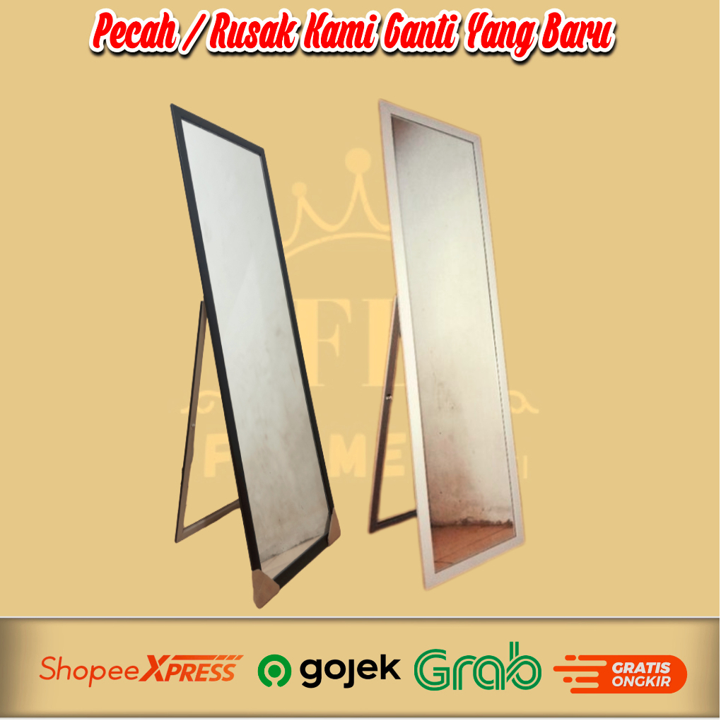 Jual Standing Mirror / Kaca Cermin Dinding / Kaca Cermin Gantung Ukuran ...