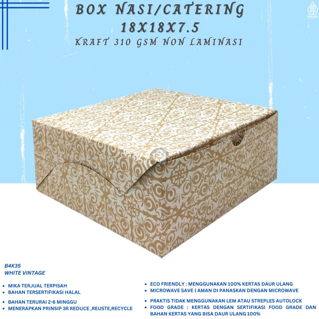 Jual Dus Nasi Motif Box Nasi 18x18 (B4K35-Non Laminasi) | Shopee Indonesia
