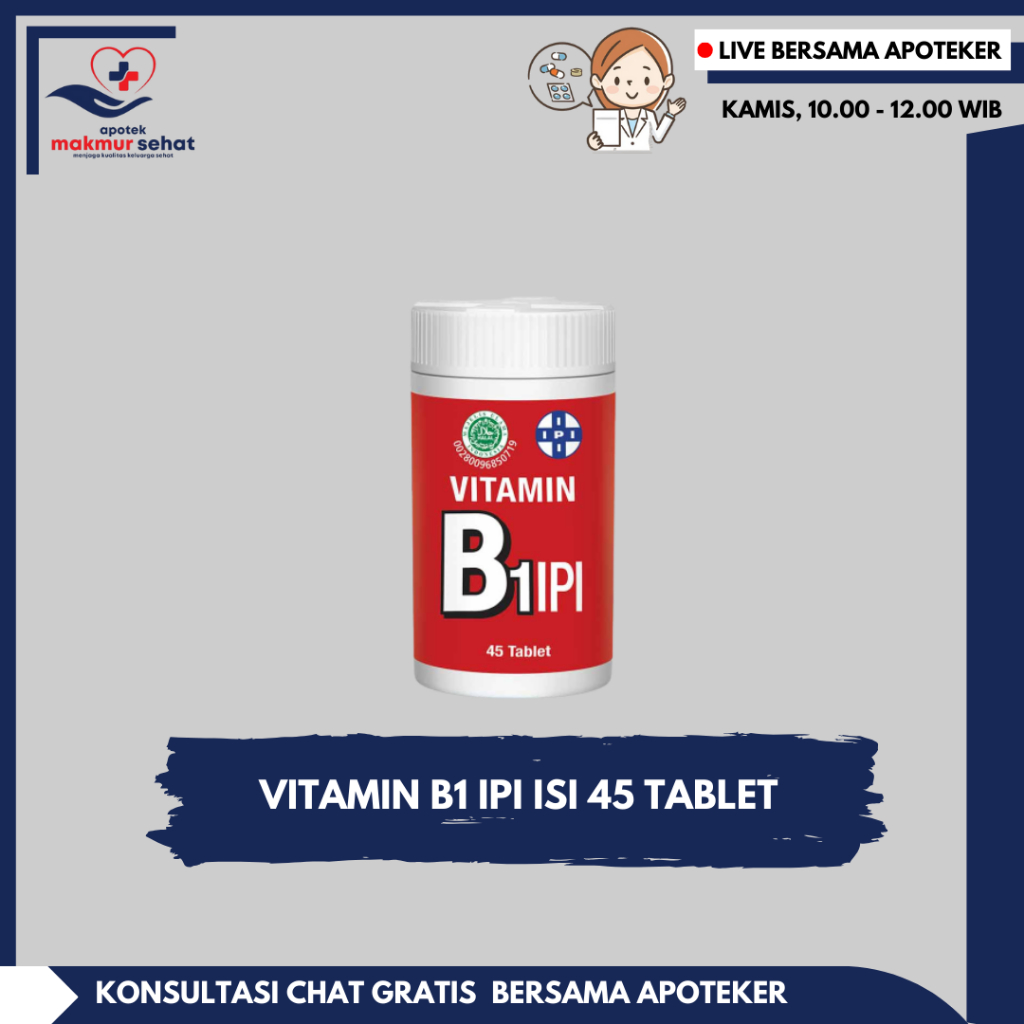Jual VITAMIN B1 IPI ISI 45 TABLET | Shopee Indonesia