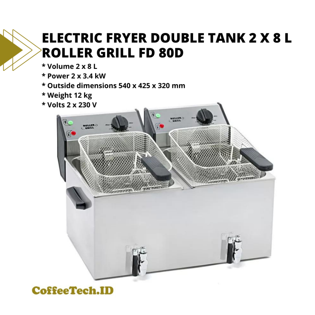 Jual FRYER LISTRIK 2 X 8 LITER / ELECTRIC FRYER – DOUBLE TANK 2 X 8 L ...