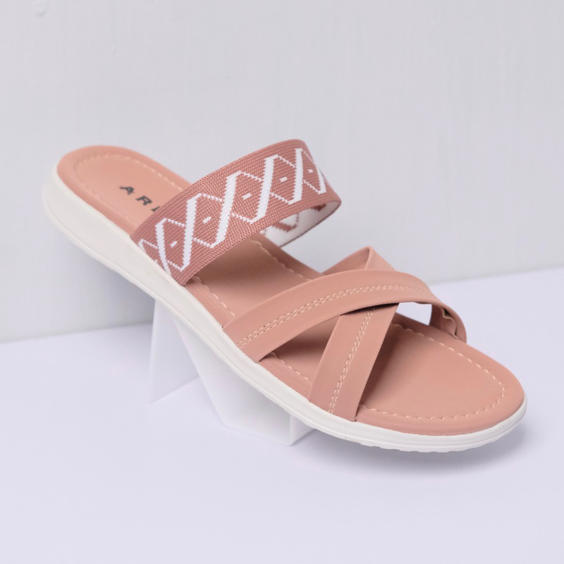 Jual Sandal Wanita Slop Arezo Korean Style Sandal slipper Sepatu Sandal ...