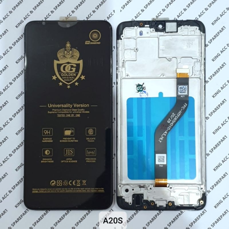 Jual LCD TOUCHSCREEN PLUS FRAME SAMSUNG GALAXY A20S A207F A206 BLACK ...