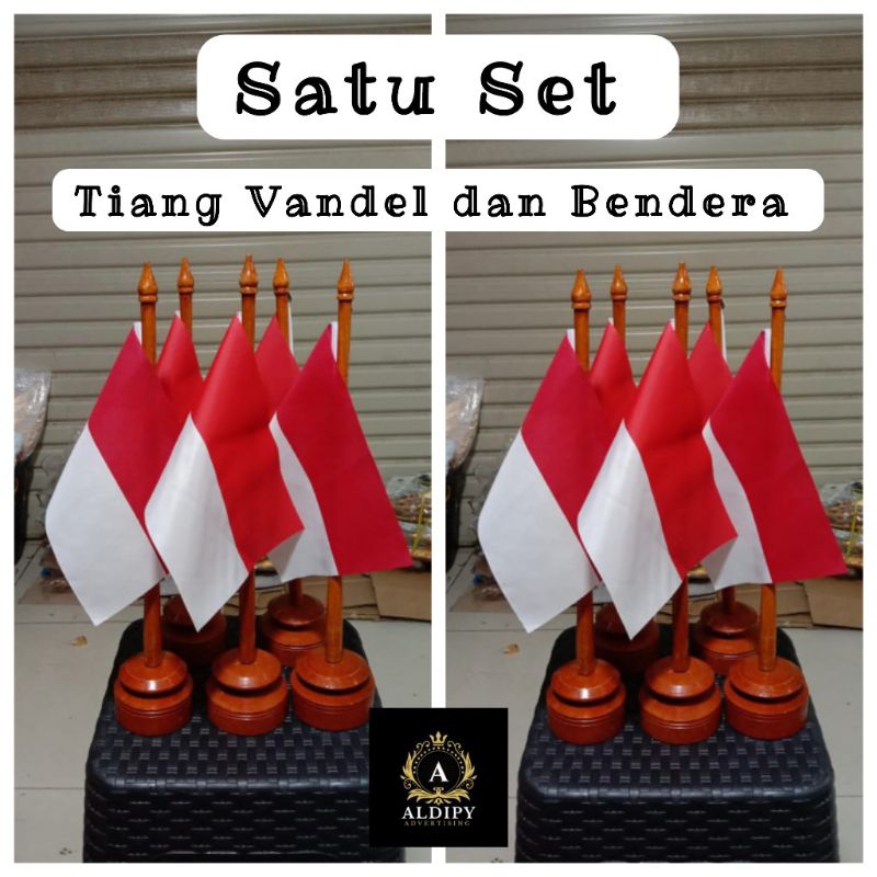 Jual Tiang Vandel Meja + Bendera Indonesia kecil | Shopee Indonesia