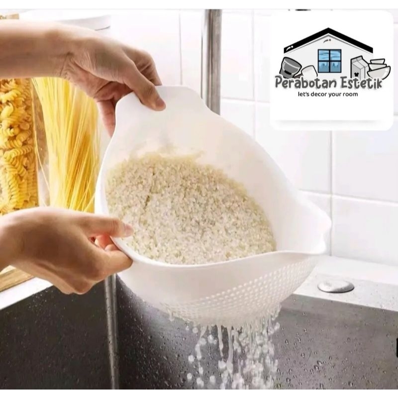 Jual Peniris Beras Estetik / Peniris beras putih / Wadah Tempat peniris ...