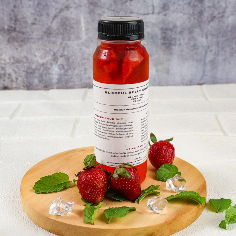 Jual Kombucha Strawberry Blissful Belly Kombucha 250ml | Shopee Indonesia
