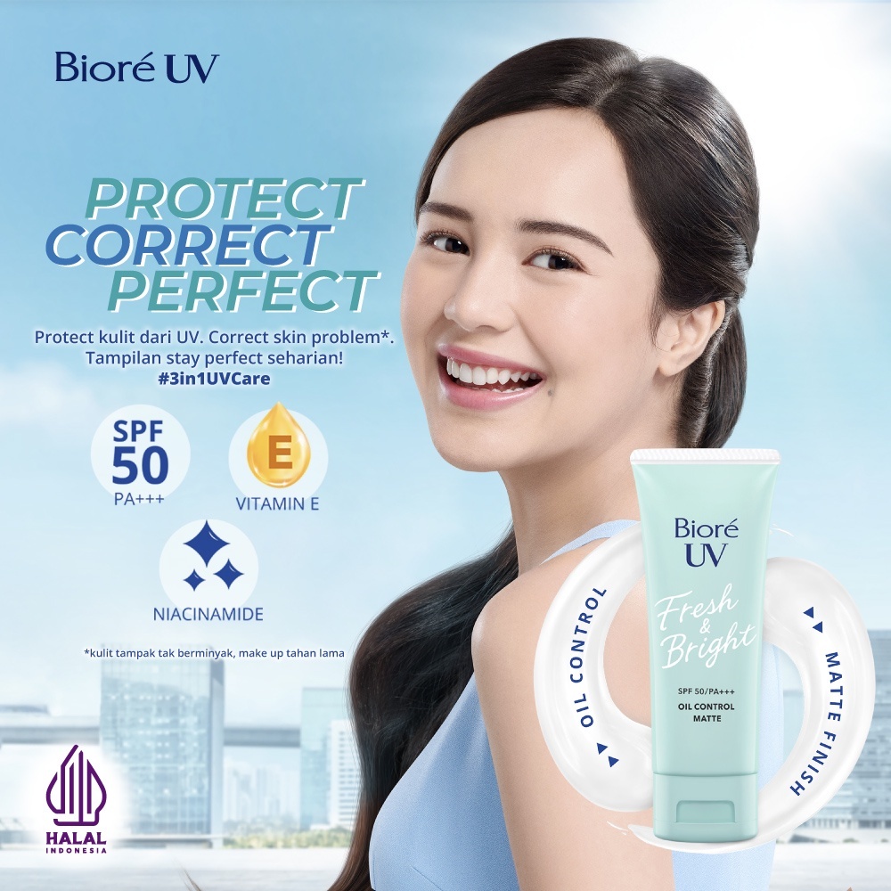 Jual Biore UV Fresh & Bright Oil Control Matte Sunscreen SPF 50+ PA ...
