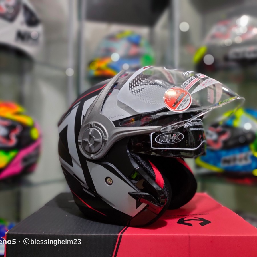 Jual HELM NHK GLADIATOR GRANDE BLACK SILVER DOFF | Shopee Indonesia