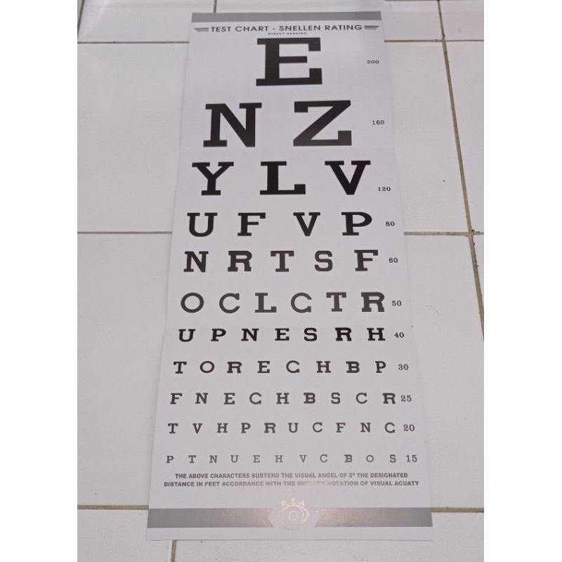 Jual Snellen Chart / Alat Tes Mata / Tes Chart Snellen Rating | Shopee ...