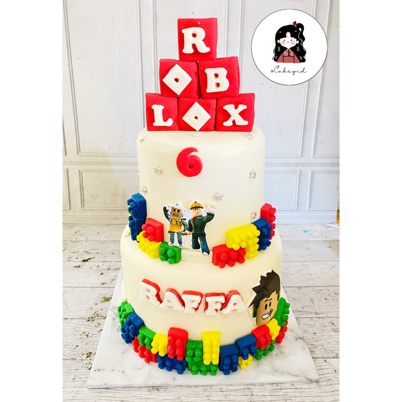 Jual Kue Ulang Tahun Karakter Roblox (fondant 22+15cm) | Shopee Indonesia