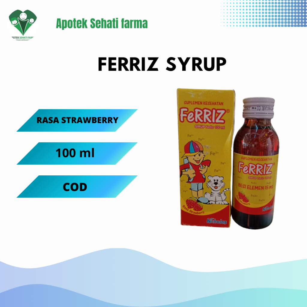 Jual FERRIZ SYRUP 100ml RASA STRAWBERRY.SUPLEMEN ZAT BESI UNTUK ANAK ...