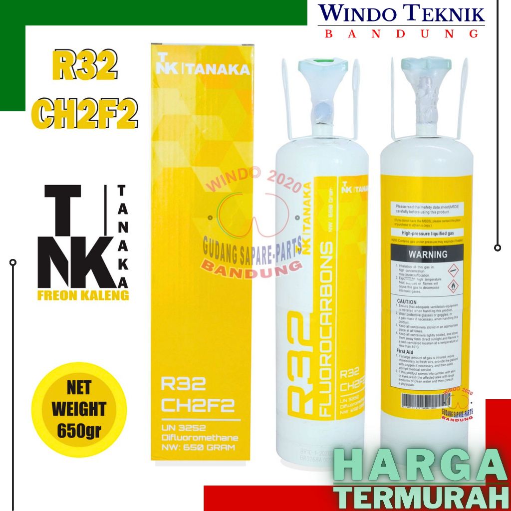 Jual FREON R32 TANAKA REFRIGANT | PREON R 32 REFRIGANT 1 KG CH2F2 ...