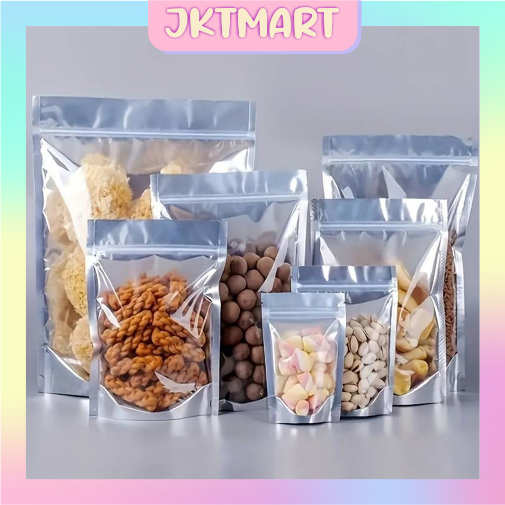 Jual ⭐ JKTMART ⭐ SILVER Aluminium / Standing Pouch / Ziplock / Kemasan ...