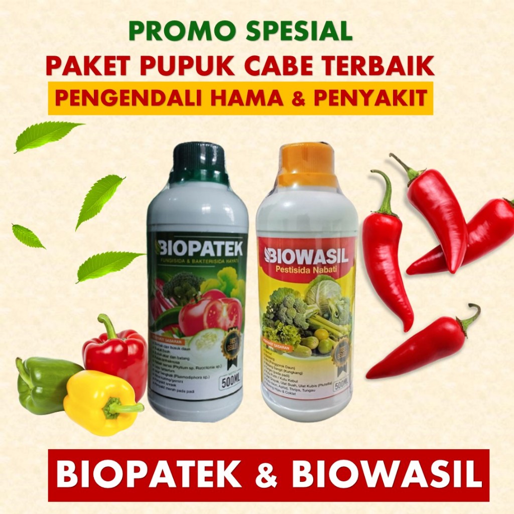 Jual (2 BOTOL) Promo Pupuk Cabe Terbaik BIOPATEK & BIOWASIL Pupuk ...