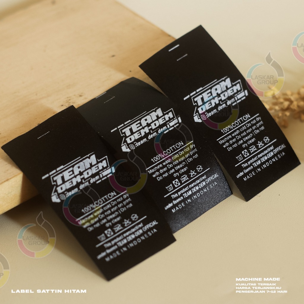 Jual TERLARIS!!!! TERMURAH satin hitam min order 1500 pcs / label ...