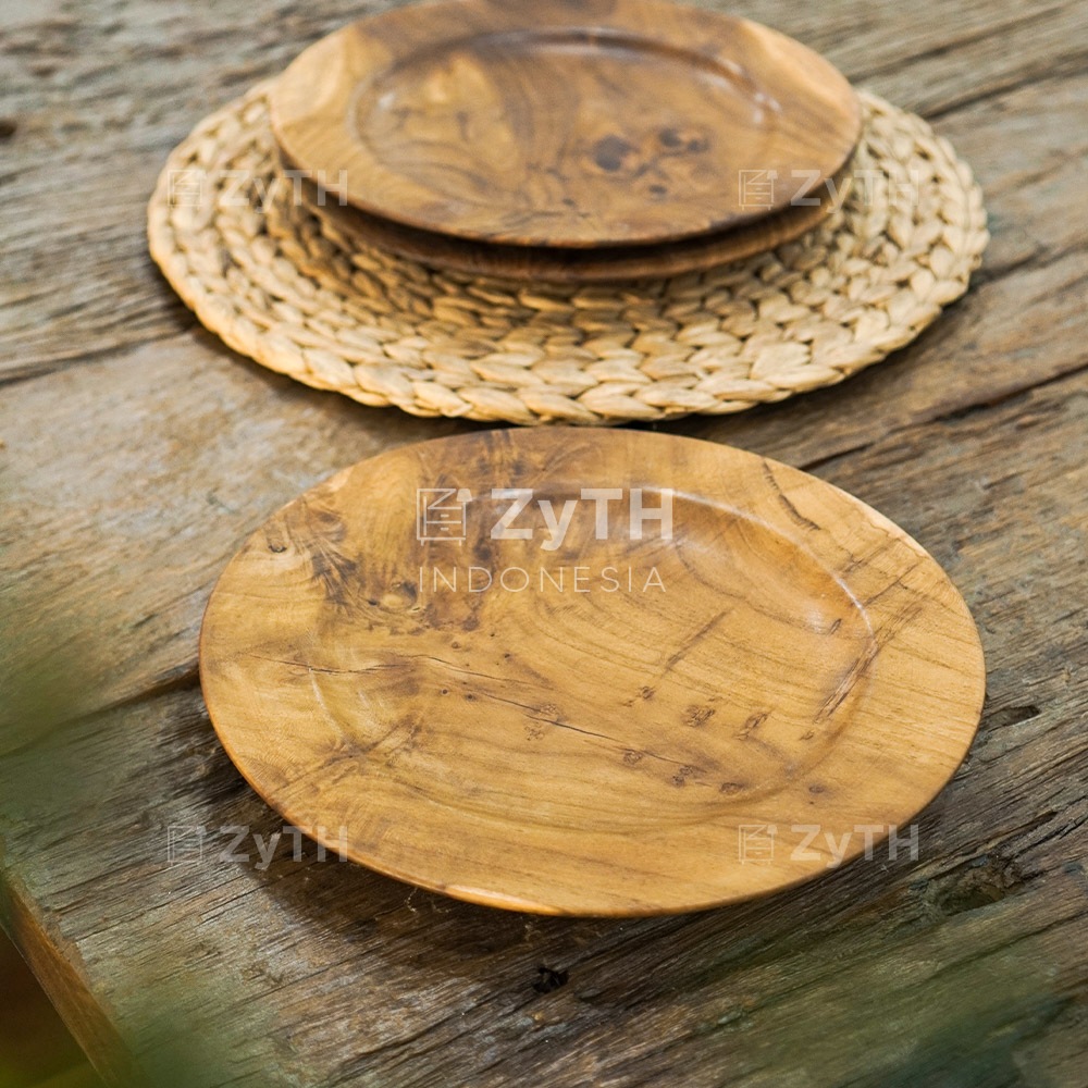 Jual Piring Makan Kayu Jati Estetik By Zyth Living. | Shopee Indonesia