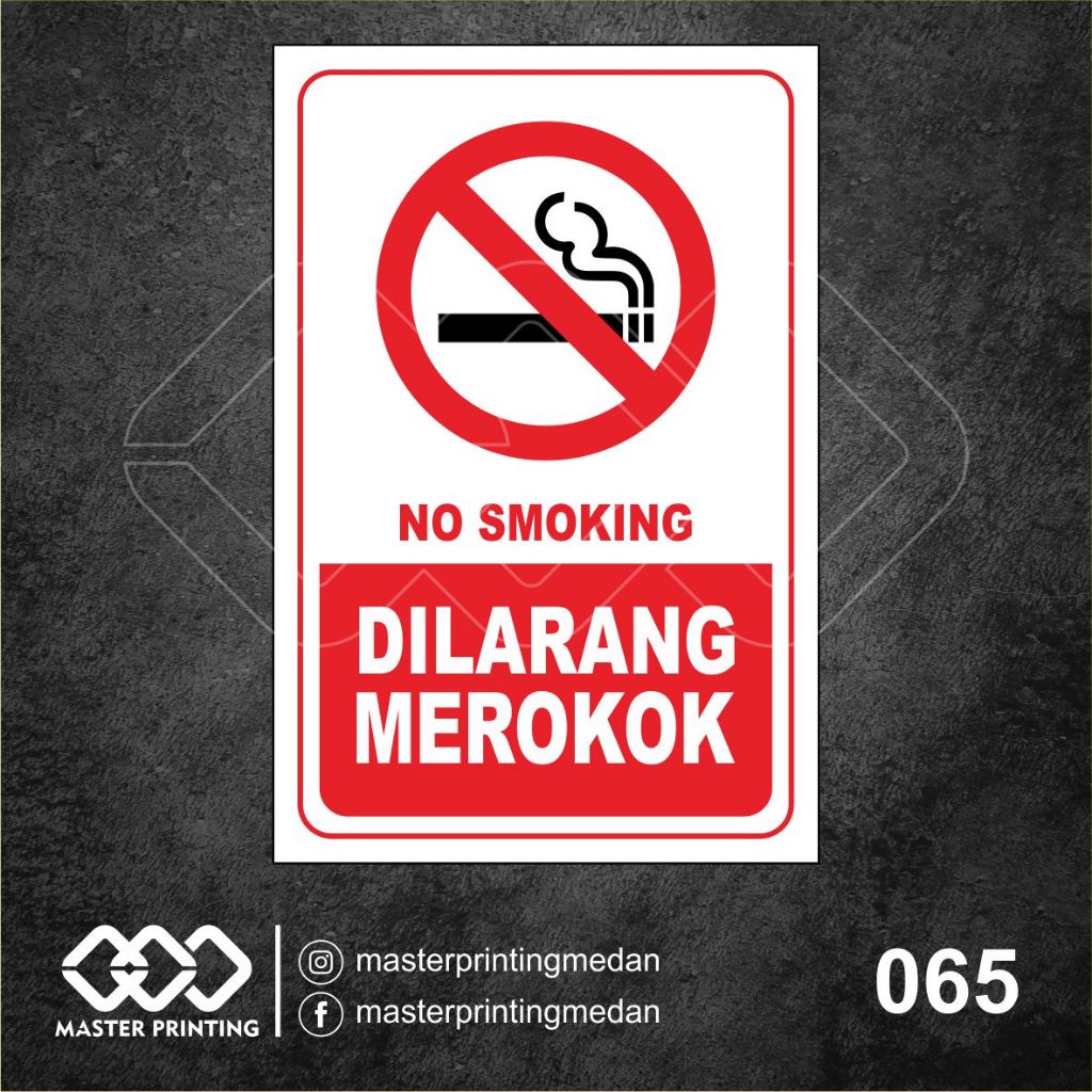 Jual 065 - Stiker Dilarang Merokok, No Smoking, Sticker Vinyl, Premium ...