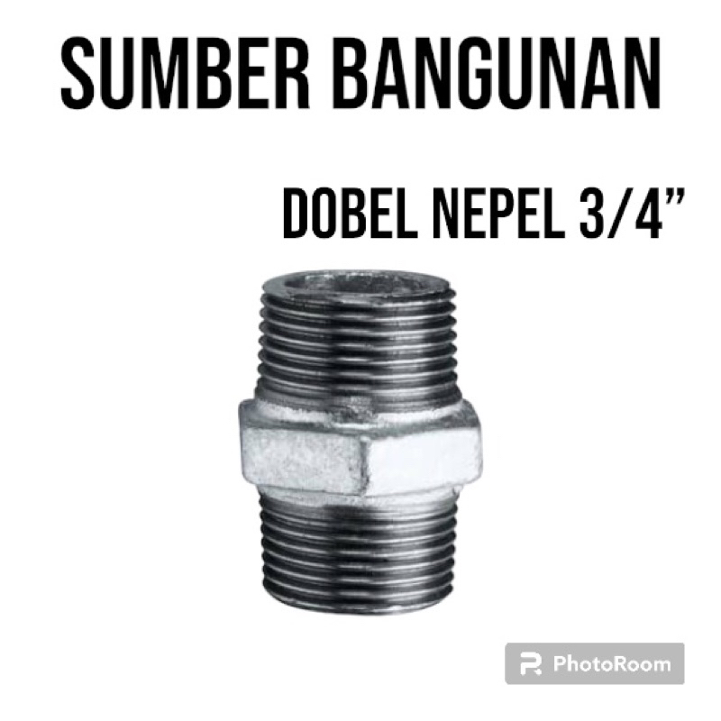 Jual double nepel galvanis 3/4”/ dobel nepel besi / double nipple besi / dobel drat luar ...