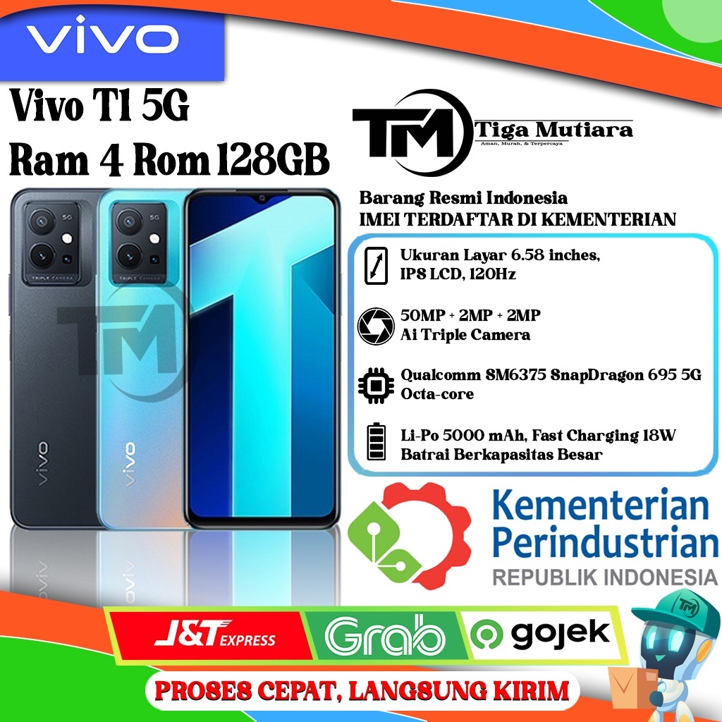 Jual Vivo T1 5G Ram 4GB | 8GB Rom 128GB | 256GB | Shopee Indonesia