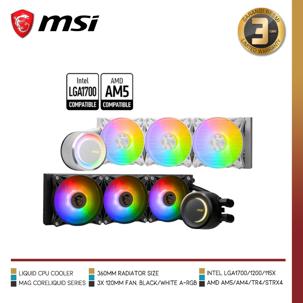 Jual MSI MAG CORELIQUID E360 | Liquid CPU Cooler 360 mm | Shopee Indonesia