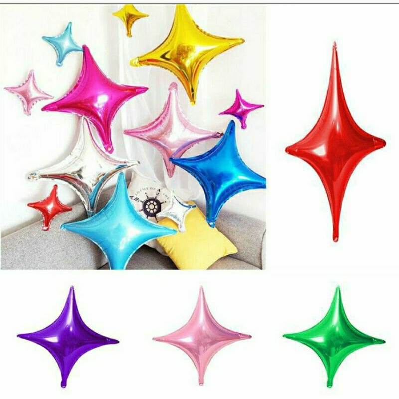 Jual Balon Foil Bintang Segi Empat 10Inch 20cm Balon Bintang Gold ...