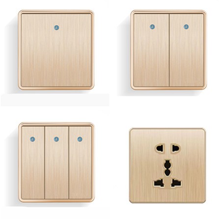 Jual Saklar / Sakelar Lampu Emas Gold/Grey/White/Black Brushed 1/2/3 ...