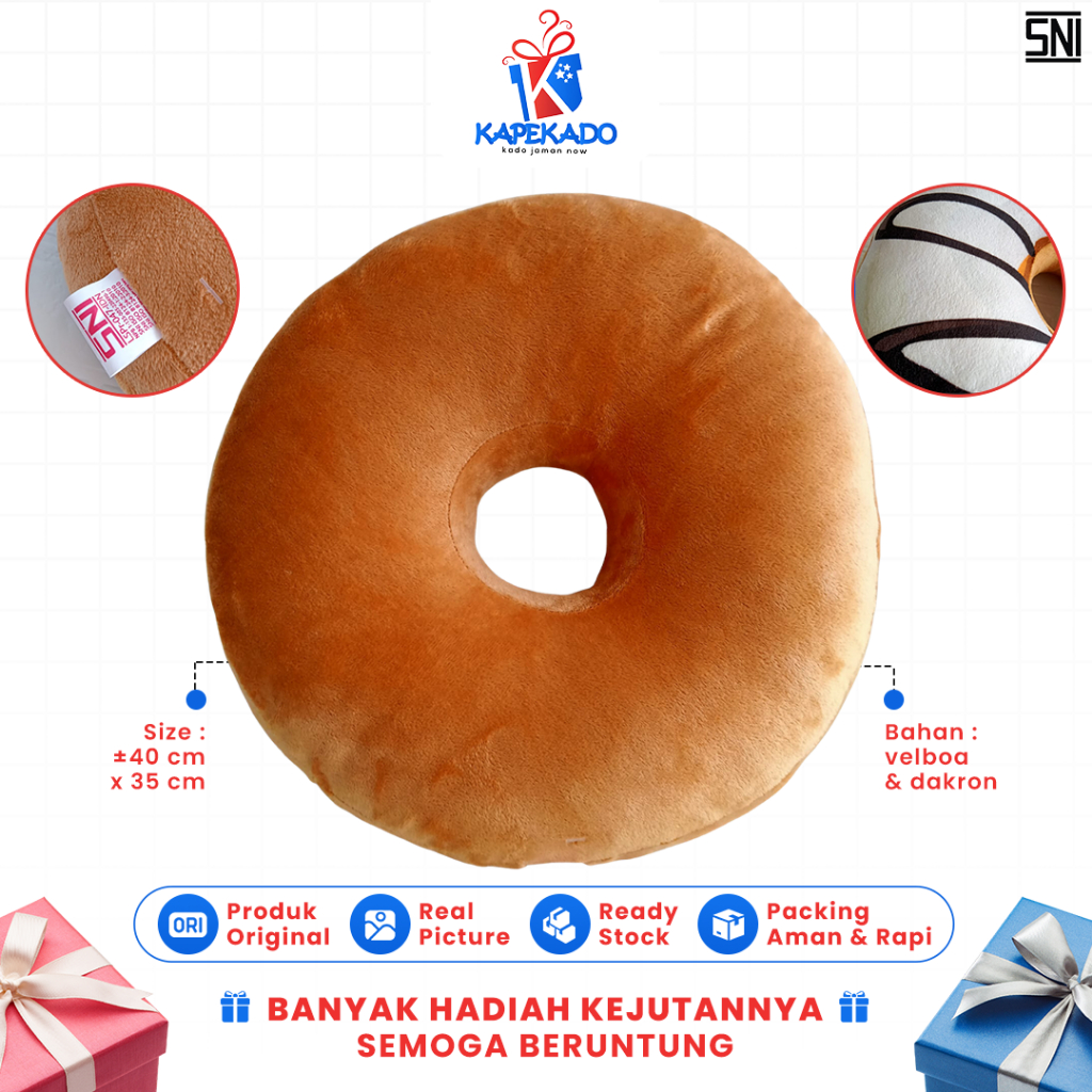 Jual Boneka Bantal Donat Ukuran Sedang Banyak Variasi Motif Hadiah Kado ...