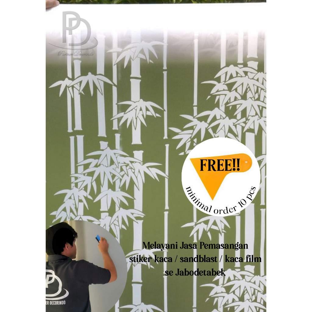 Jual Sticker / Stiker Kaca Film Sanblast Sandblast Sunblast motif Bambu ...