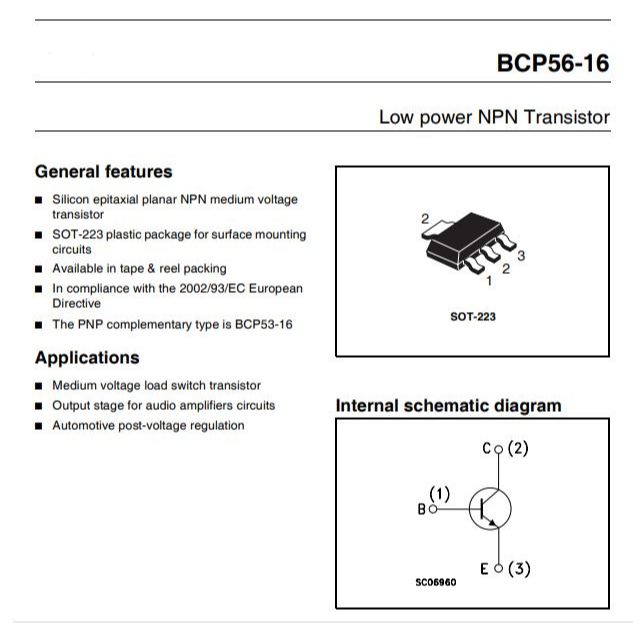 Jual Low power NPN Transistor NPN Transistor New Original BCP56 SOT223 ...